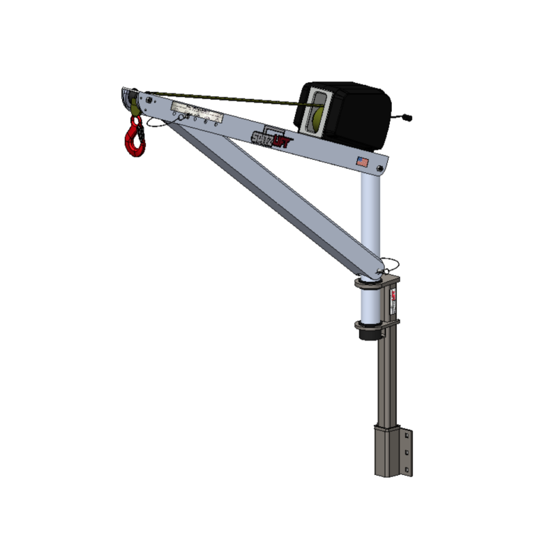 SpitzLift Platform Truck Vertical 900 lb. 12V Pedestal Crane Package M ...