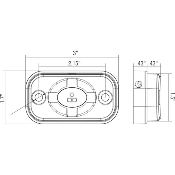 Buyers Products 3 Inch Wide Rectangular LED Rectangular Flood Light Mo ...