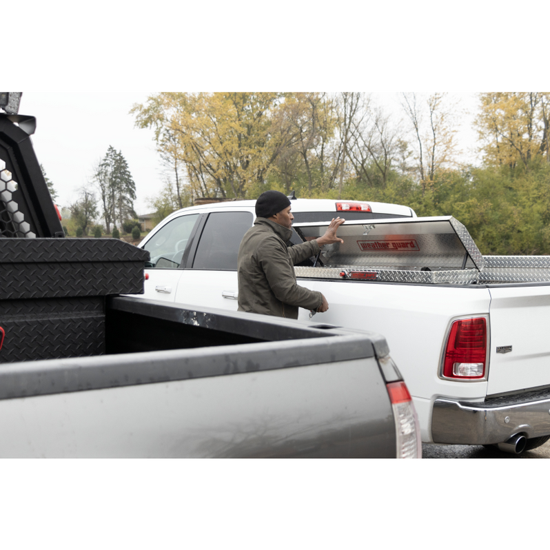 Weather Guard Side Mount Tool Box Low Profile Bright Aluminum 56X17X13 ...