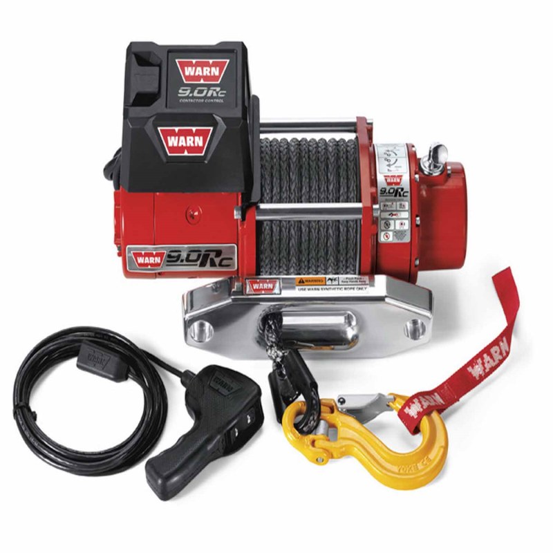 Warn 9.0Rc Winch, Pull Capacity 9,000 lb, 50 Feet Synthetic Rope Model ...