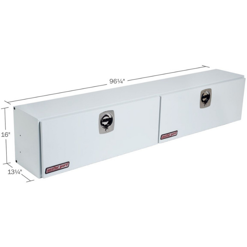 Weather Guard Top Mount Tool Box Two Doors White Steel 96.25X13.25X16 ...