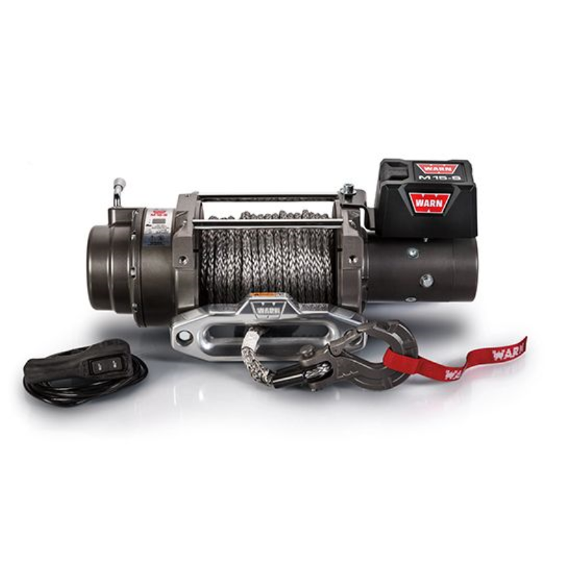 Warn M15-S Heavyweight Winch, Pull Capacity 15,000 lb, 80 Feet Of Spyd ...