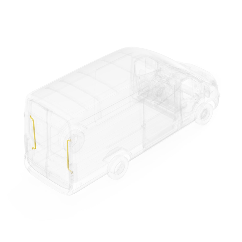 LEGEND Rear Grab Handles Set Ford Transit (all WB lengths) - Yellow Mo ...