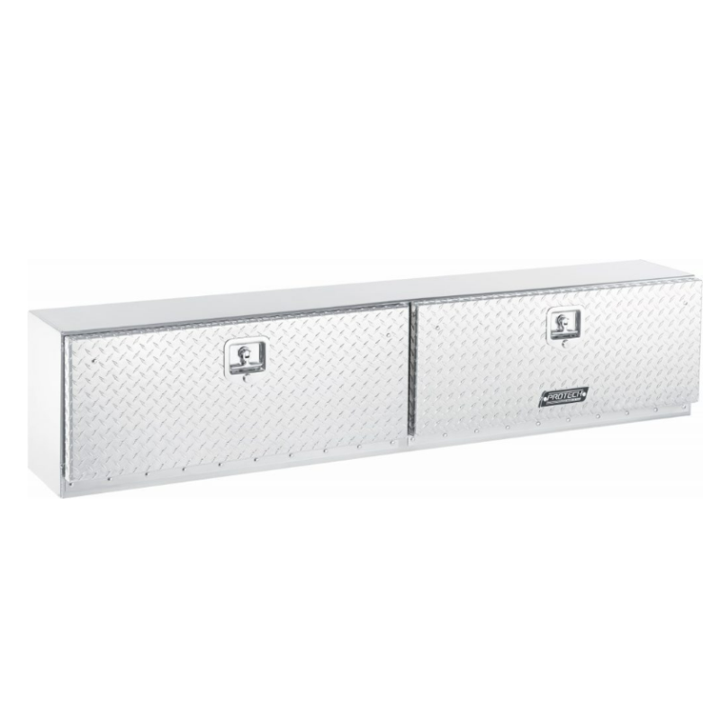 ProTech Top Mount Box -16Hx12Dx90L w/ 2 Diamond Plate Drop Doors Brigh ...