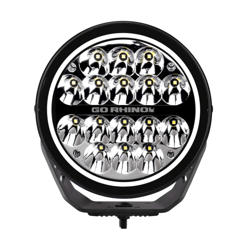 Go Rhino Blackout Series MAXROUND 7" LED Spot Light with Daytime Runni ...