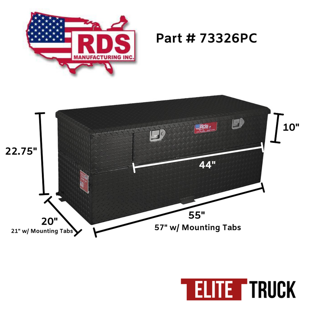 RDS 60 Gallon Transfer Tank & Toolbox Combo With 8 GPM Pump Black Alum ...