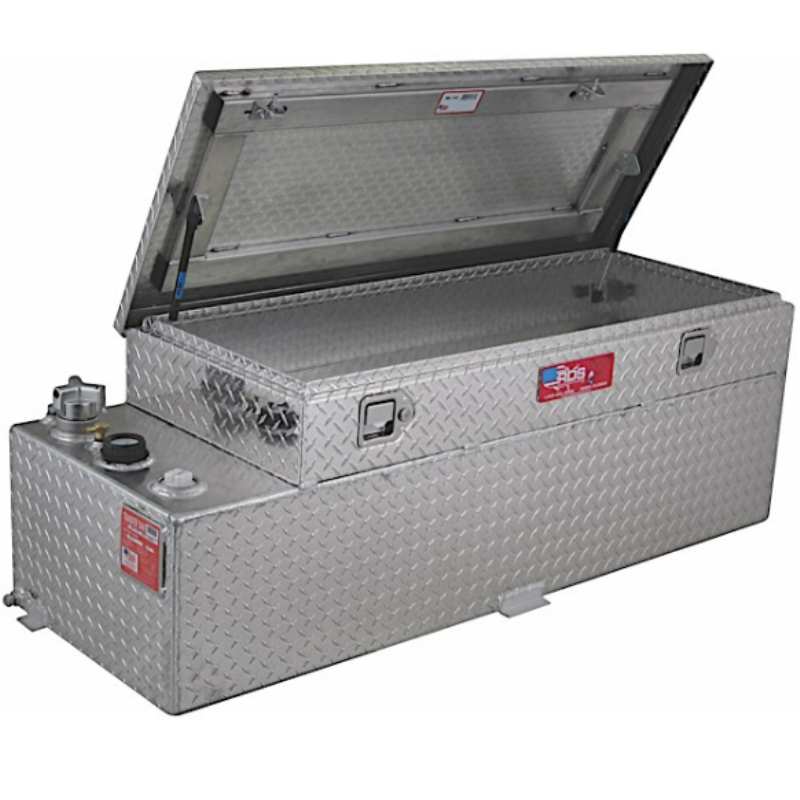 RDS 50 Gallon Transfer Tank & Toolbox Combo Bright Aluminum 48X20X19 M ...