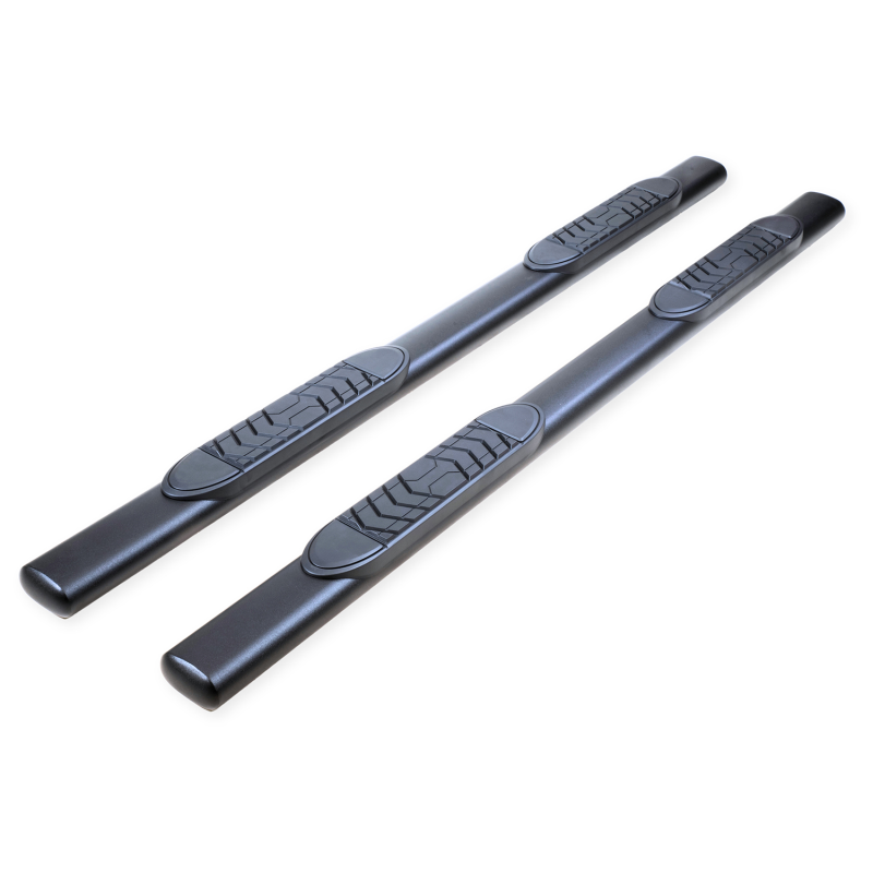 TrailFX 5" Oval Straight Step Nerf Bars W/ Step Pads Matte Black Steel ...