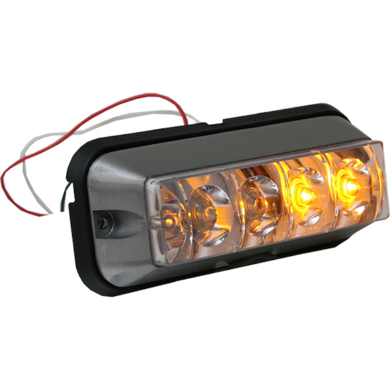 Buyers Products 5 Inch Raised Rectangular LED Amber/Clear Strobe Light ...