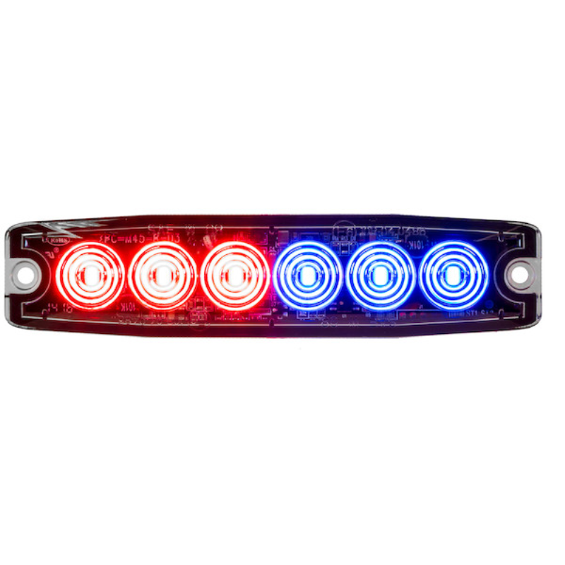 Buyers Products 5 Inch Ultra Thin Rectangular LED Red/Blue Strobe Ligh ...