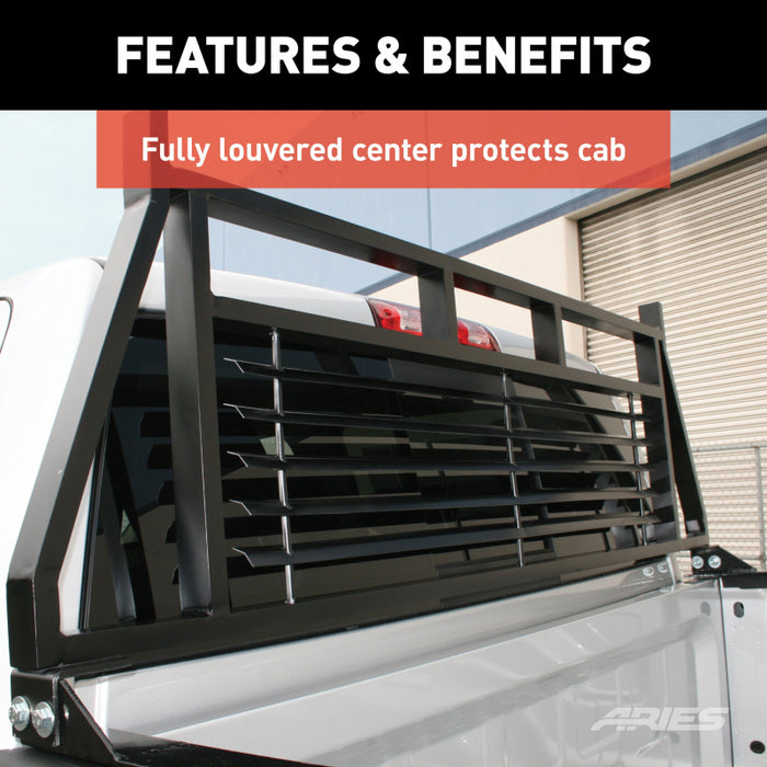 ARIES Classic Black Steel Headache Rack, Select Ford F-250, F-350, F-4 ...