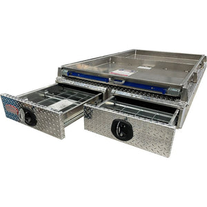 ATB Bed Pack Tool Box Double Drawer With Slide Out Tray Heavy Duty Alu ...