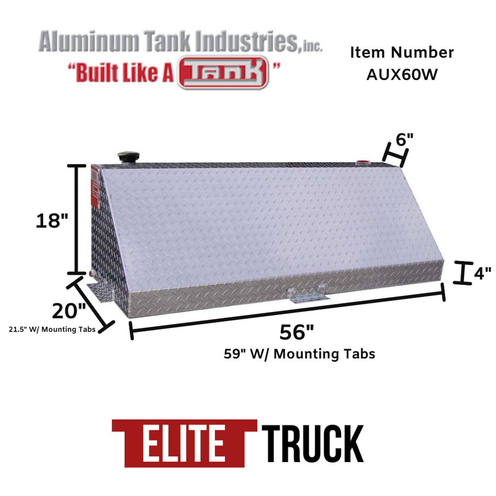 ATI 60 Gallon Diesel Wedge Auxiliary Tank Bright Aluminum Model # AUX6 ...