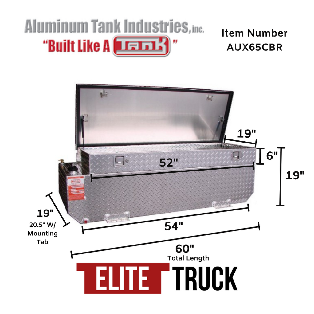 ATI 62 Gallon Diesel Auxiliary Tank/Toolbox Combo Bright Aluminum Mode ...