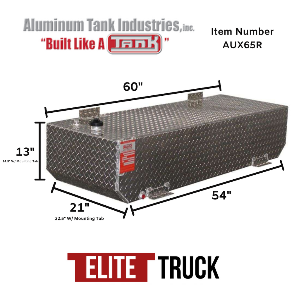 ATI 62 Gallon Diesel Rectangle Auxiliary Tank Bright Aluminum Model ...
