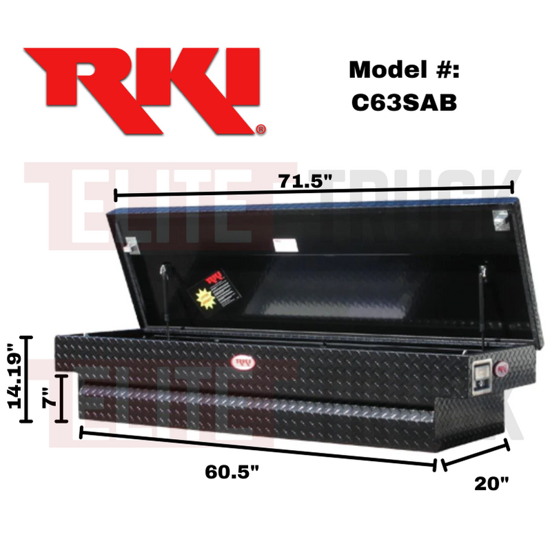 RKI Crossover Truck Tool Box C-Series Shallow Matte Black Aluminum Mod — Elite Truck