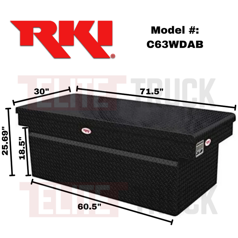 RKI Crossover Truck Tool Box Wide Deep C-Series Matte Black Aluminum M ...