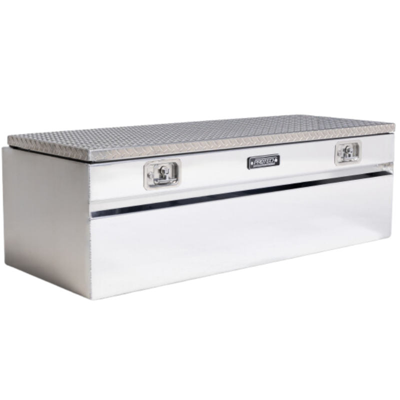 Protech Chest Tool Box - 19.5X24X60 Diamond Plate Lid Bright Aluminum ...
