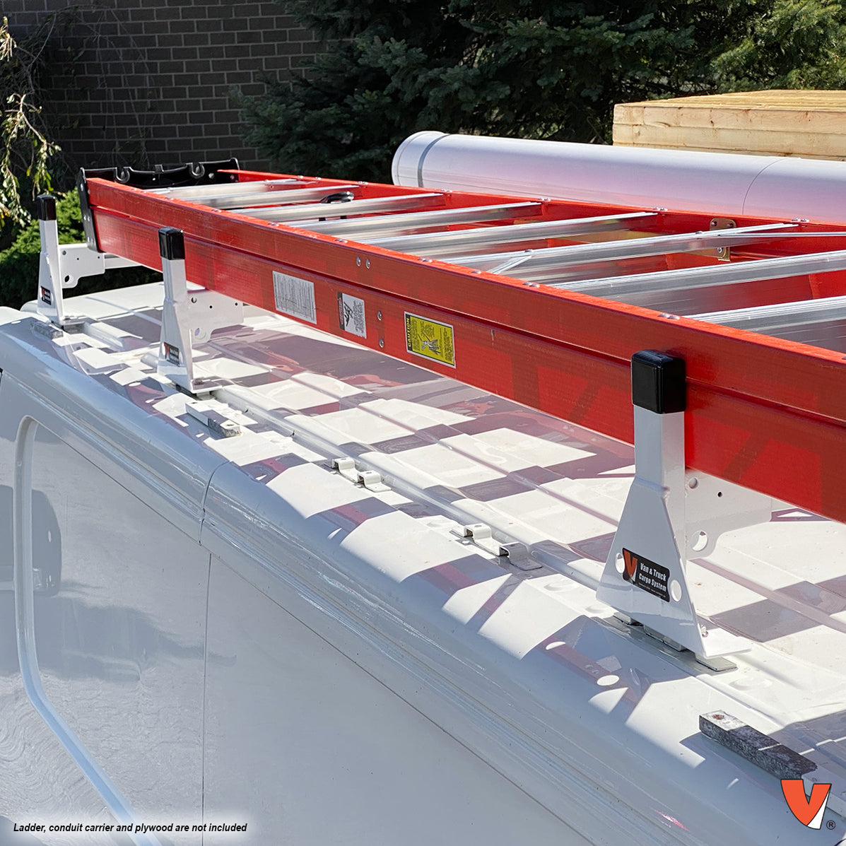 Vantech 3-Bar White Aluminum Bolt-On Ladder Rack System Nissan NV 2011 ...