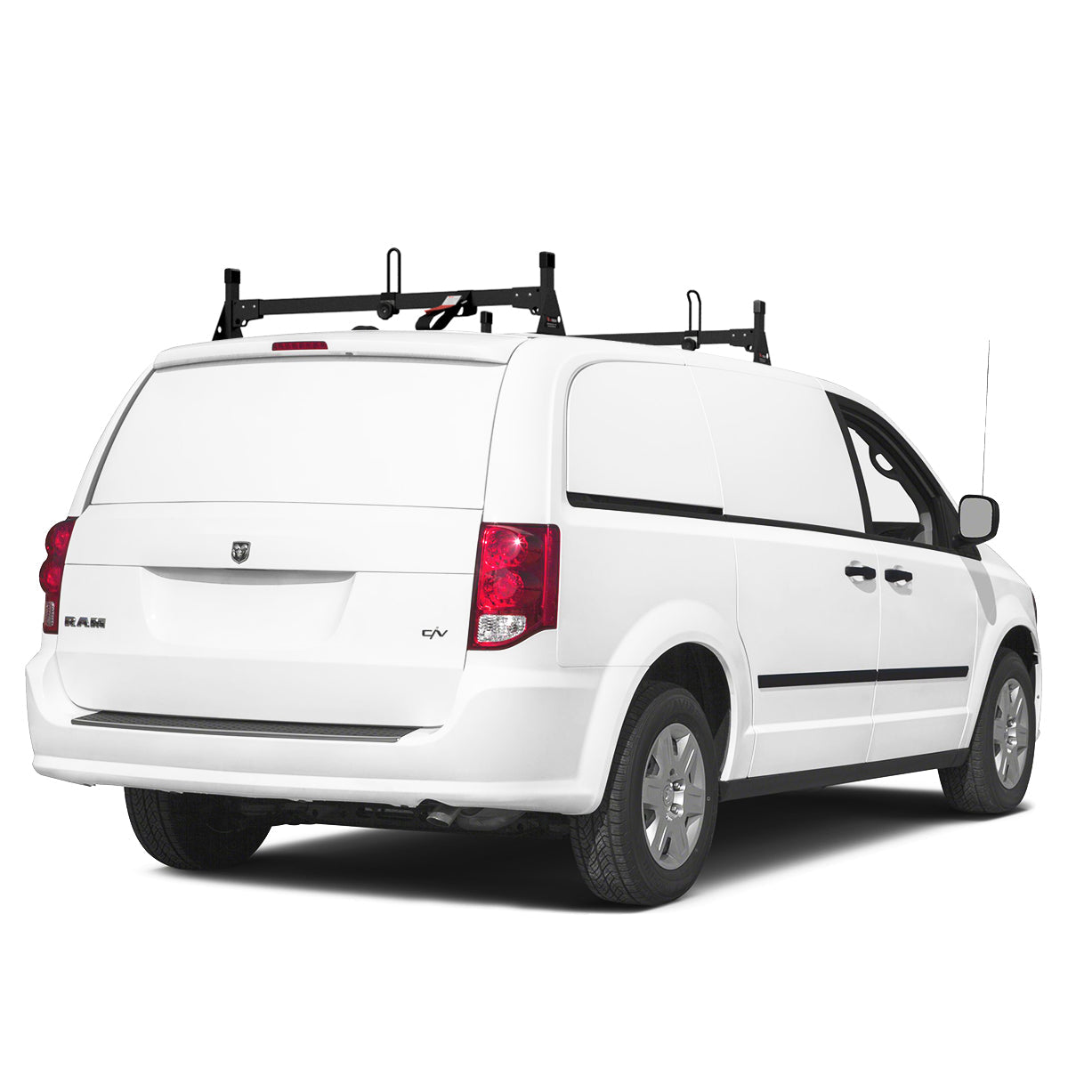 Vantech 2-Bar Black Steel 56"- 60" (W) Ladder Rack System Universal Mi ...