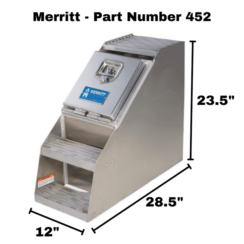 Merritt Saddle Box With Step 23.5”H x 28.5”D x 12”W Smooth Aluminum Do ...