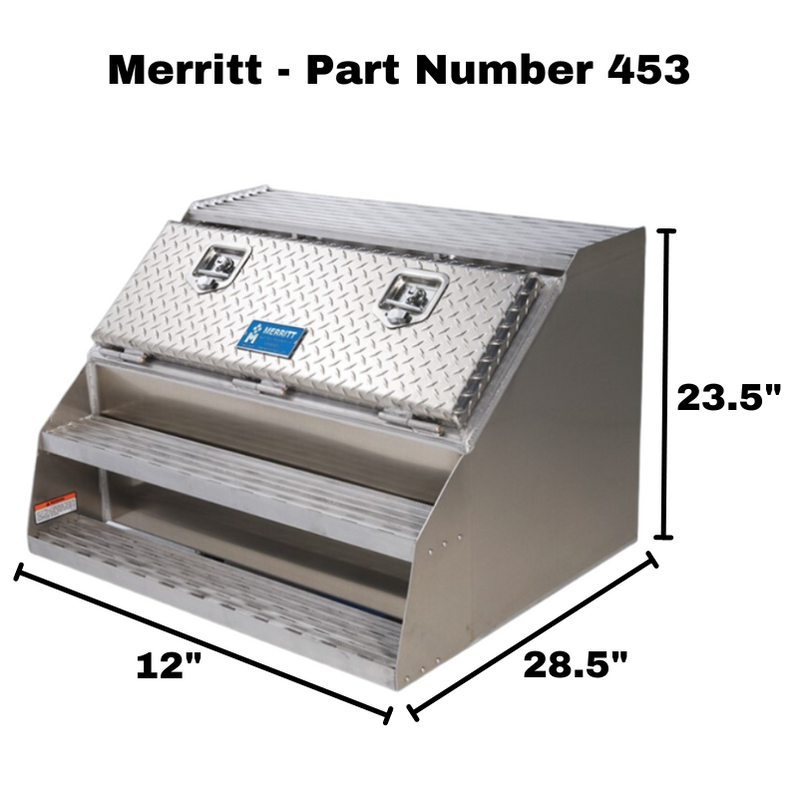Merritt Saddle Box With Step 23.5"H x 28.5"D x 12"W Diamond Plate Door ...