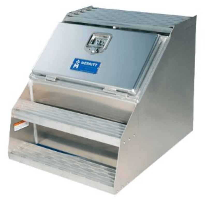 Merritt Saddle Box With Step 23.5”H x 28.5”D x 24”W Smooth Aluminum Do ...