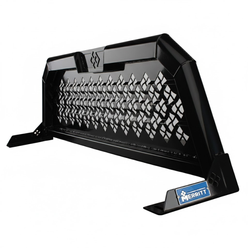 Merritt Gloss Black Aluminum Headache Rack Punched Panel Cab High Sele ...