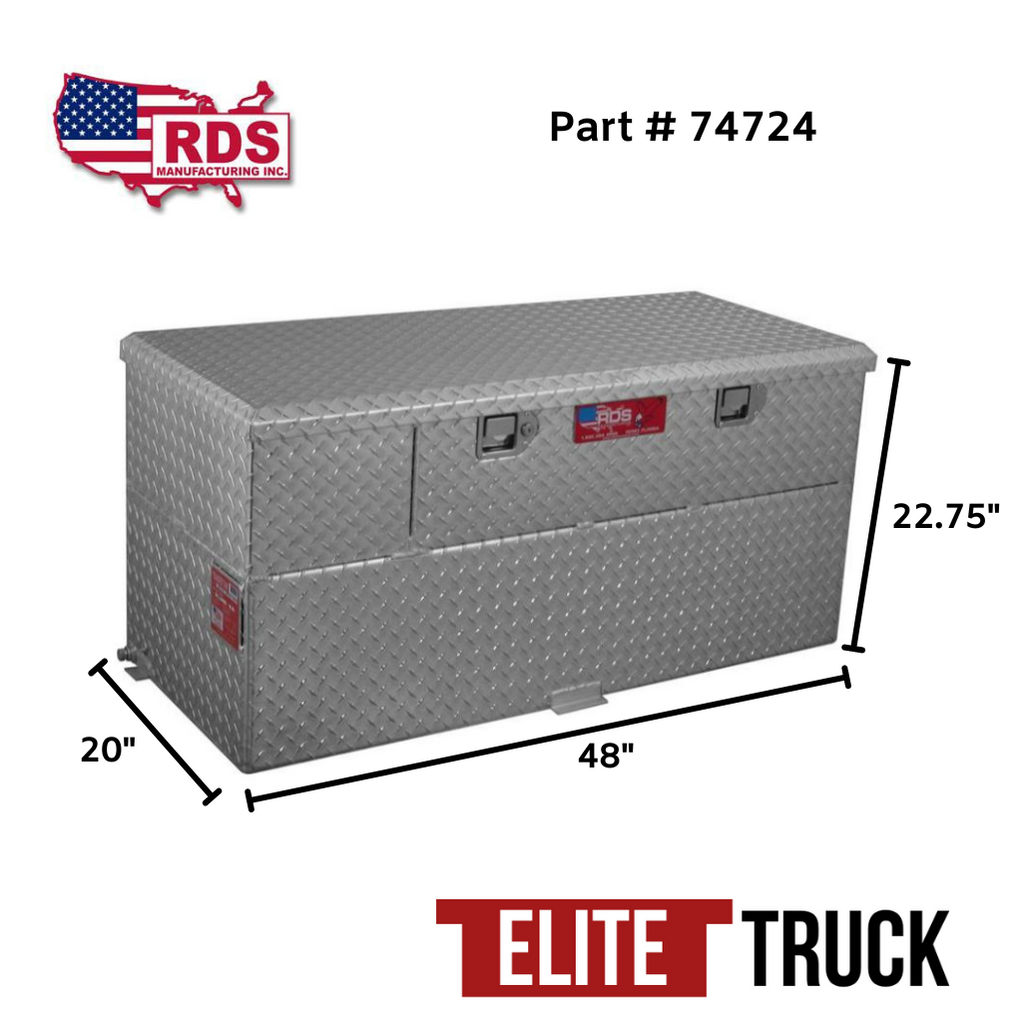 RDS 50 Gallon Transfer Tank & Toolbox Combo With 8 GPM Pump Bright Alu ...