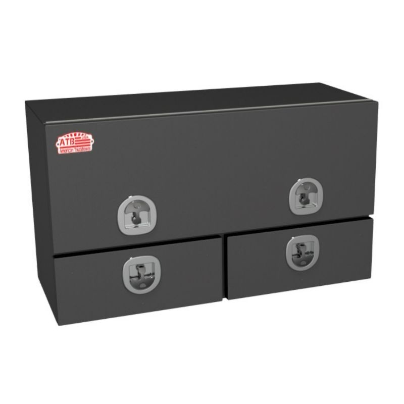 ATB Top Mount Toolbox Top Door Bottom Drawers 21"H x 16"D x 60"W Black ...