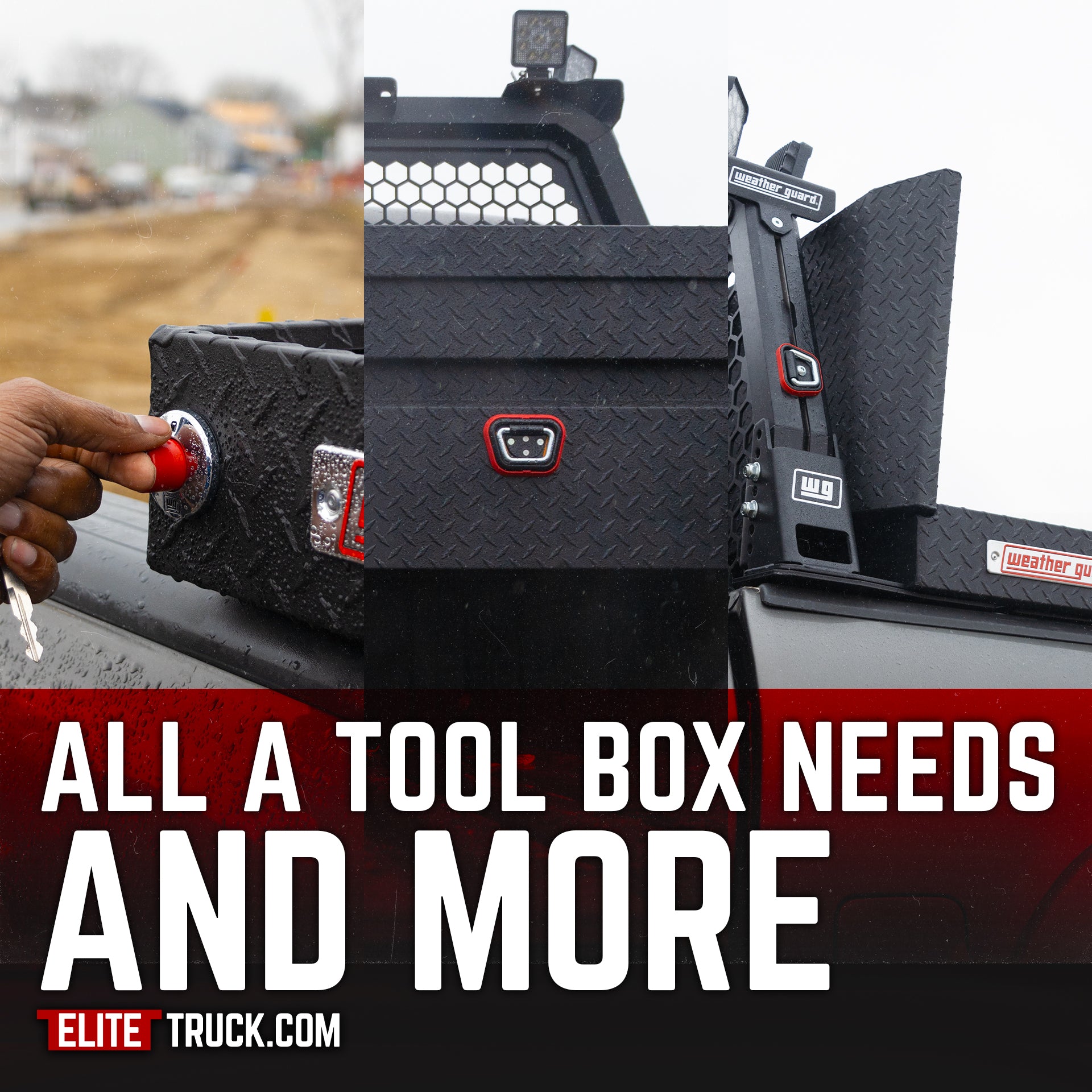 Weather Guard Crossover Tool Box Gloss Black Aluminum Midsize Low Prof ...