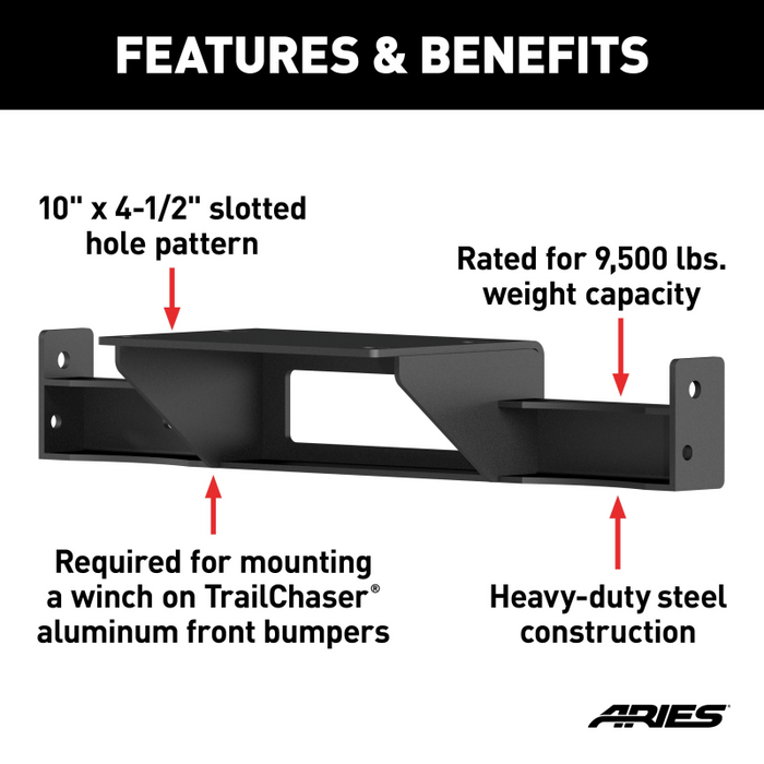 ARIES TrailChaser Bumper Jeep JK Winch Reinforcement Bracket Model 207 ...