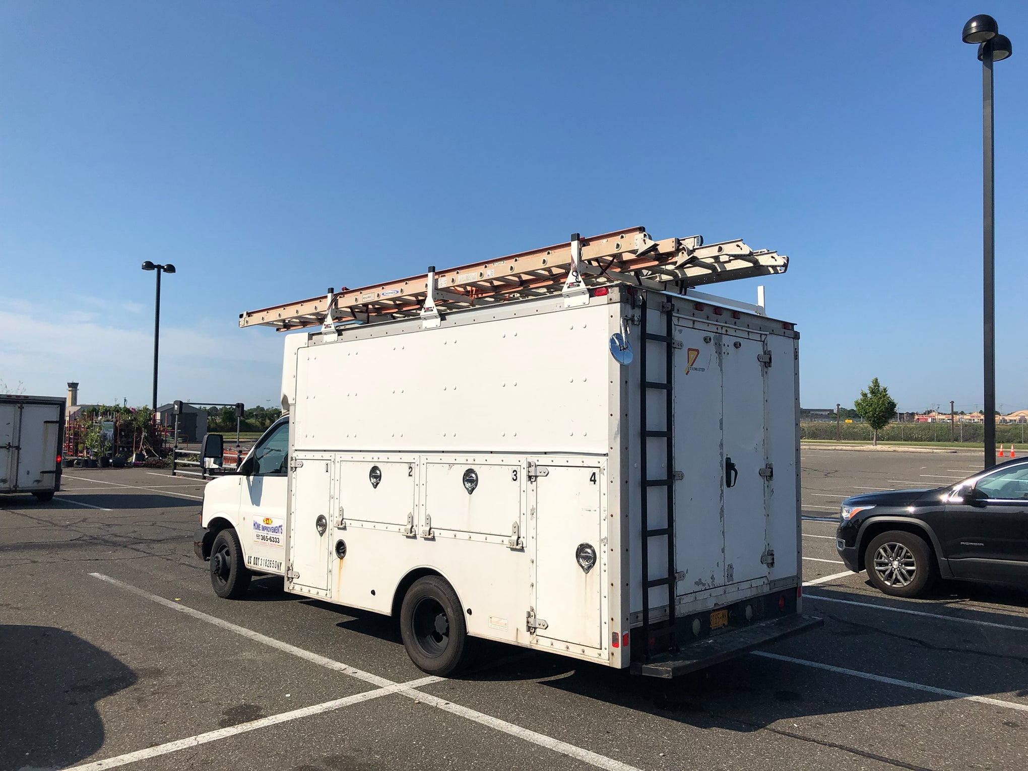 Vantech 4-Bar White Steel (70"- 78") Side Mount Rack System Box Truck ...