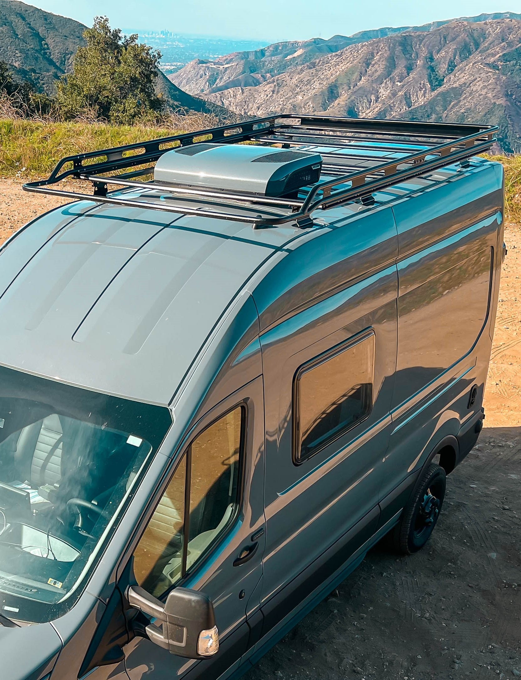 Vantech Black Aluminum Bolt-On Cargo Rack System Ford Transit 2015-cur ...