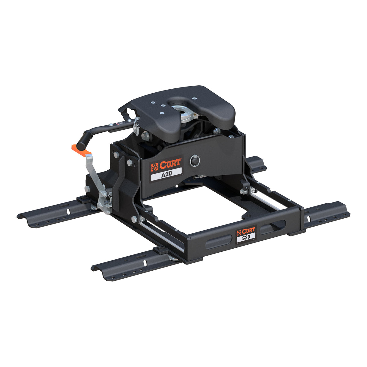 CURT A20 5th Wheel Slider Hitch with Base Rails for Short Bed Trucks ...