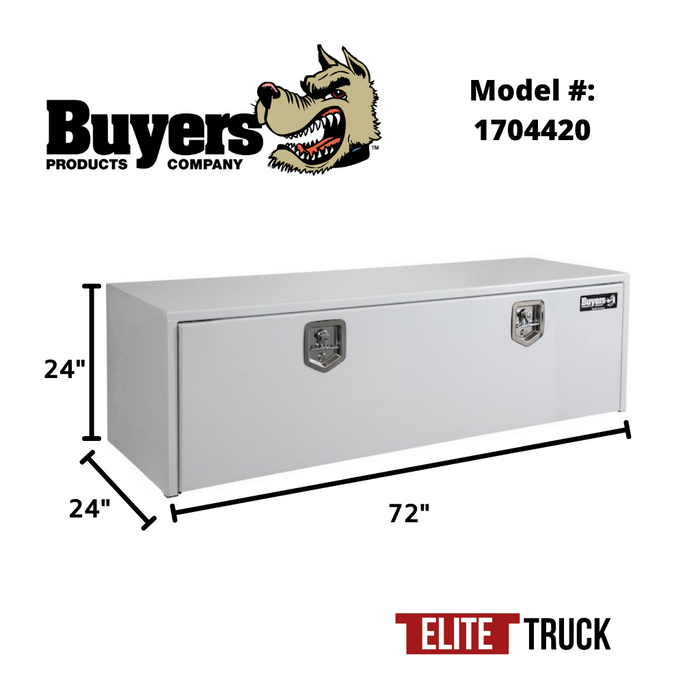 Buyers Products 24x24x72 Inch White Steel Underbody Truck Box 1704420 ...