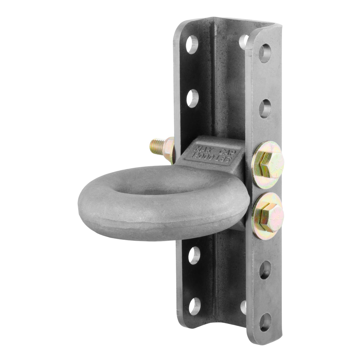 CURT Raw Steel Adjustable Pintle Hitch Lunette Ring 3-In ID, 12,000 lb ...
