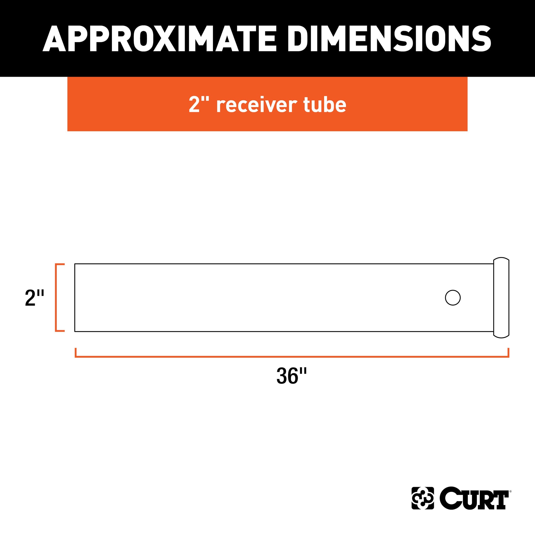 CURT 2-Inch x 36-Inch Weld-On Raw Steel Trailer Hitch Receiver Tube Mo ...