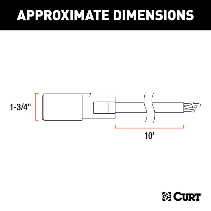CURT Replacement 7-Pin RV Blade Trailer Wiring Harness Plug, 10-Foot B ...