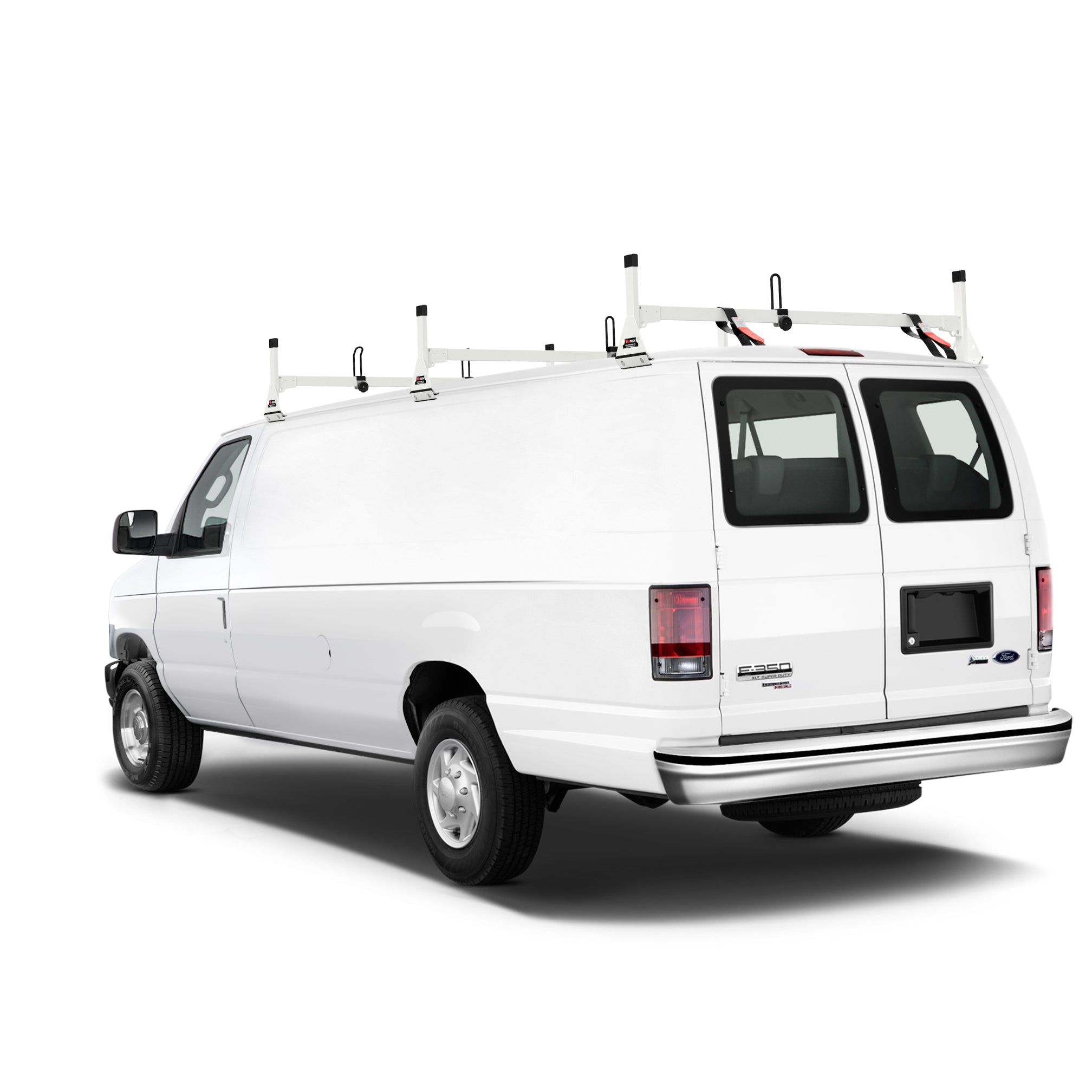 Vantech 3-Bar White Steel Clamp-On Ladder Rack System Ford Econoline 1 ...