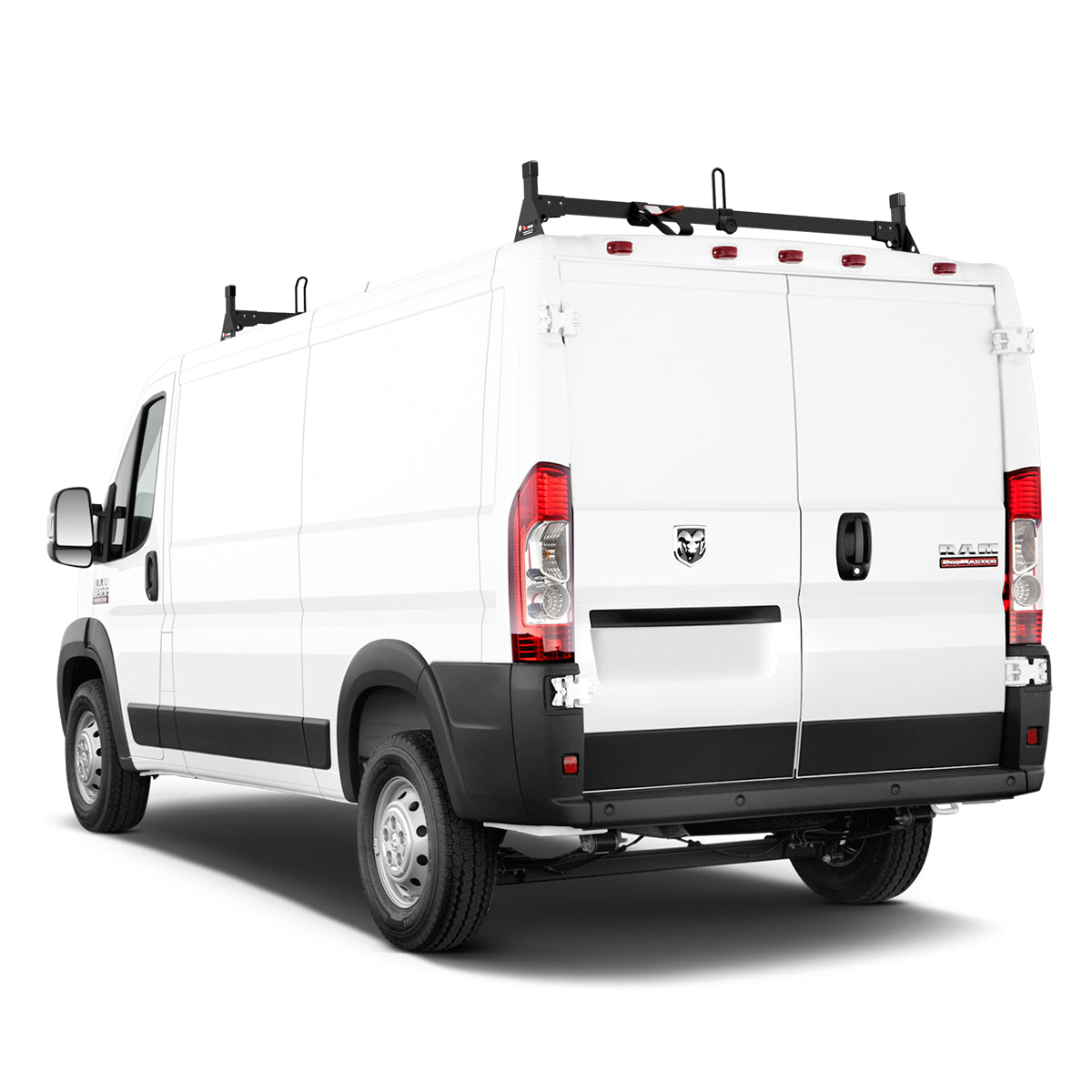 Vantech 2-Bar Black Steel Bolt-On Ladder Rack System RAM ProMaster 201 ...