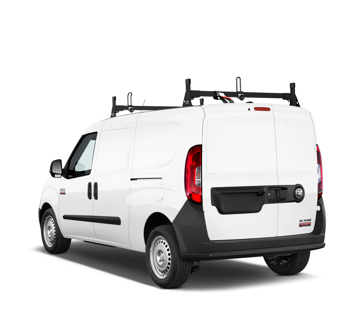 Vantech 2-Bar Black Steel Bolt-On Ladder Rack System RAM ProMaster Cit ...