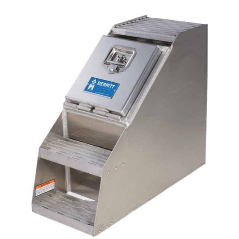 Merritt Saddle Box With Step 23.5”H x 28.5”D x 12”W Smooth Aluminum Do ...