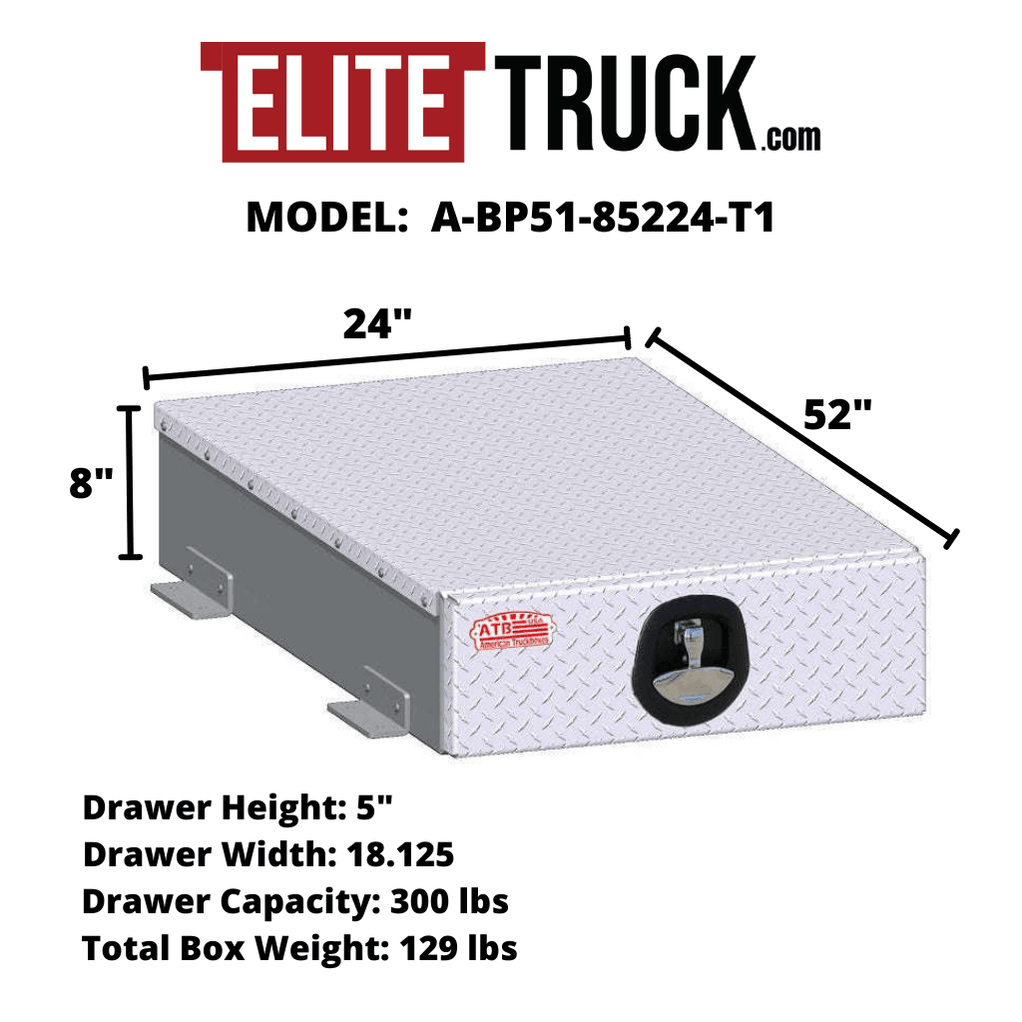 ATB Bed Pack Tool Box Single Drawer Heavy Duty Aluminum 52x24x8 Model ...