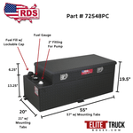 RDS 60 Gallon Transfer Tank & Toolbox Combo Black Aluminum 55X20X19.5 ...