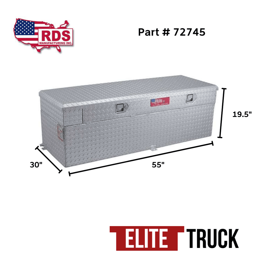 RDS 91 Gallon Auxiliary Fuel Tank & Toolbox Combo Bright Aluminum 55X3 ...
