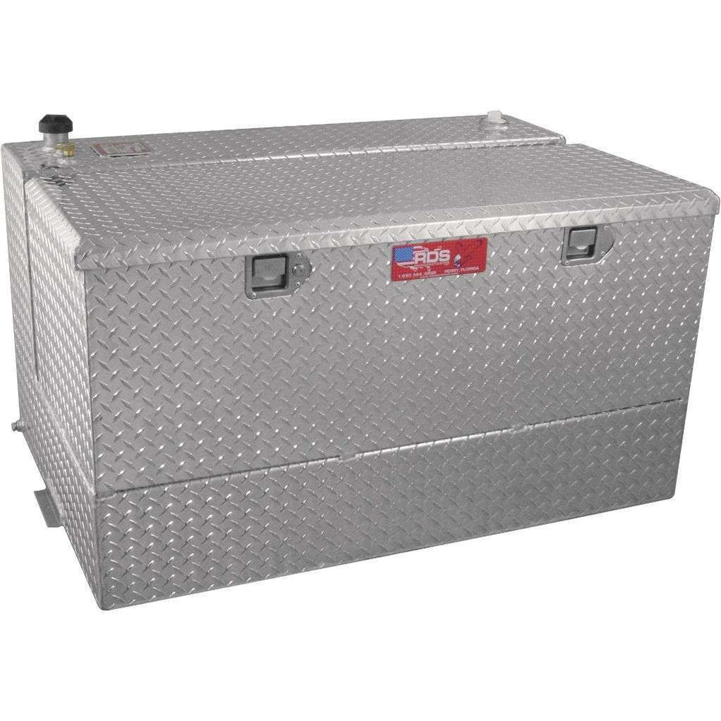 RDS 95 Gallon L Shape Transfer Tank & Toolbox Combo Bright Aluminum 48 ...