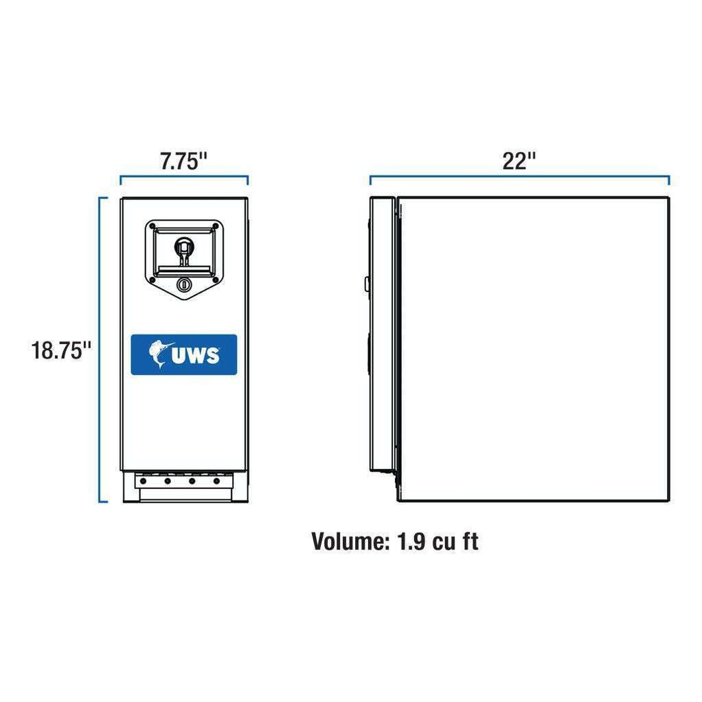 UWS Gloss Black Aluminum 22" Drawer Truck Tool Box Model DS-22-BLK ...