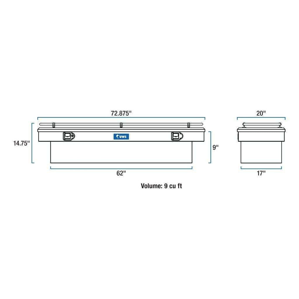 UWS 72" Crossover Truck Tool Box with Rail Model TBS-72-R — Elite Truck