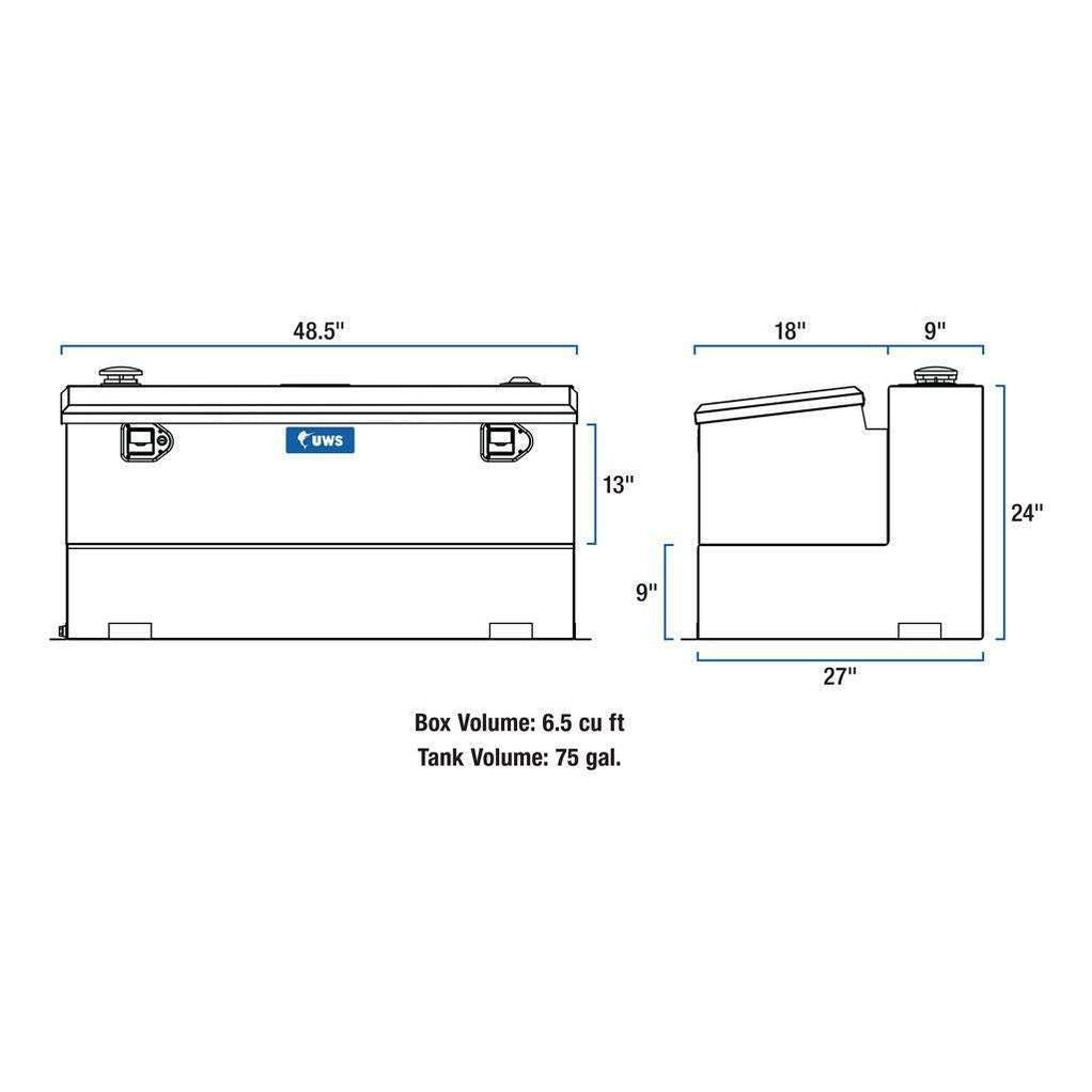 UWS Matte Black 75-Gallon Steel-Aluminum Combo Transfer Tank Model ST ...